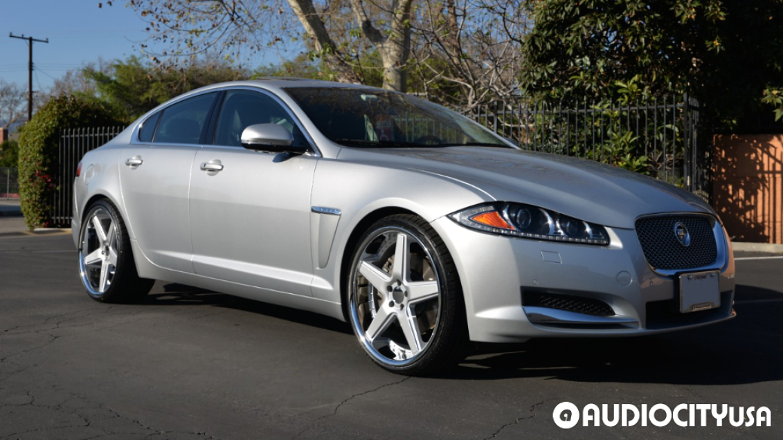 2014 Jaguar XF on 22" Azad Wheels AZ008 Semi Matte Silver with Chrome ...