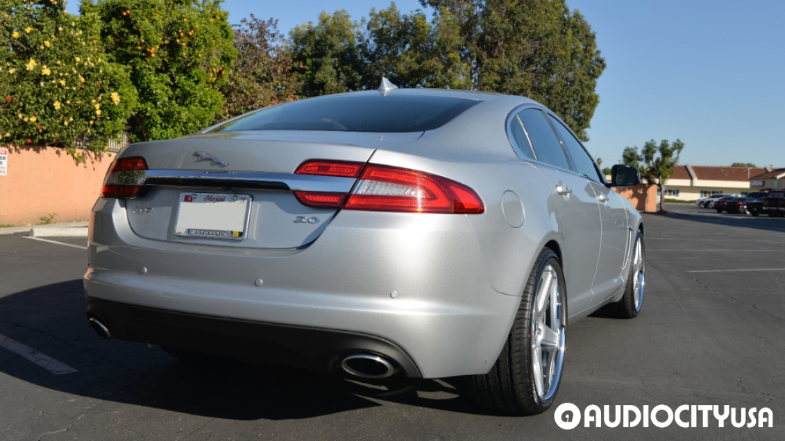 2014 Jaguar XF on 22" Azad Wheels AZ008 Semi Matte Silver with Chrome ...