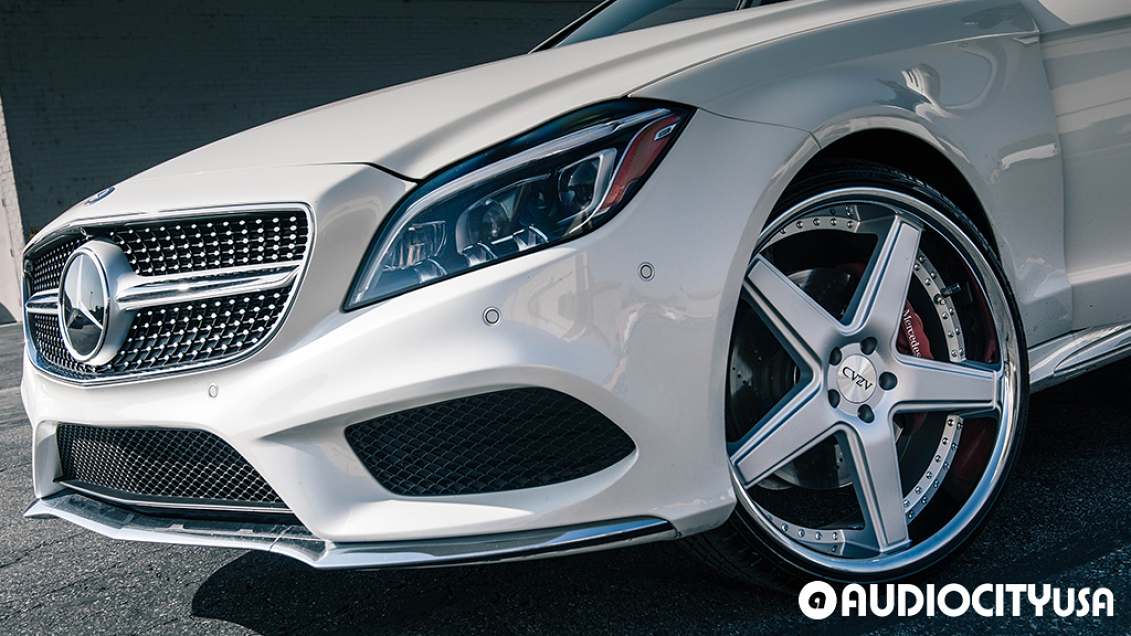 2018 Mercedes-Benz CLS-Class on 22" Azad Wheels AZ008 Silver Brushed ...