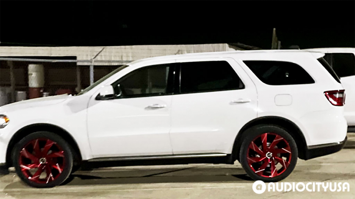 2014 Dodge Durango on 22" Strada Wheels Moto Candy Apple Red Milled ...