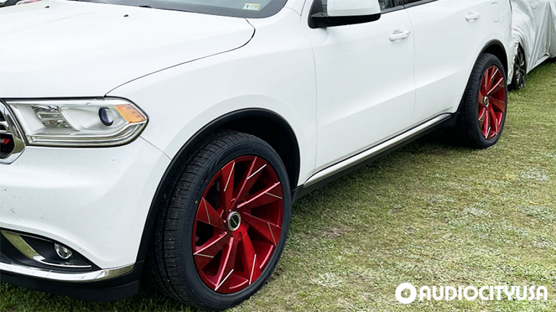 2014 Dodge Durango on 22" Strada Wheels Moto Candy Apple Red Milled ...