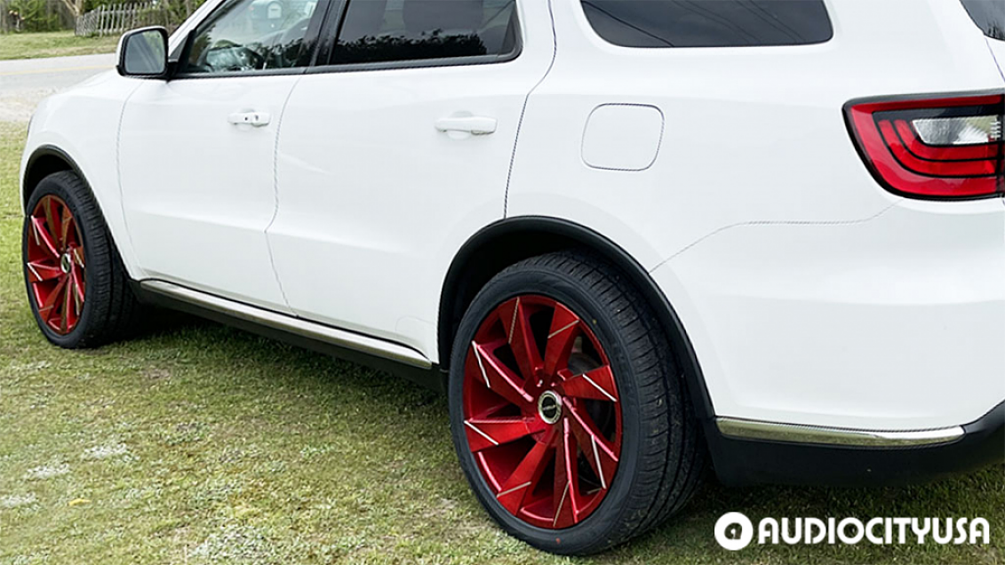 2014 Dodge Durango on 22" Strada Wheels Moto Candy Apple Red Milled ...