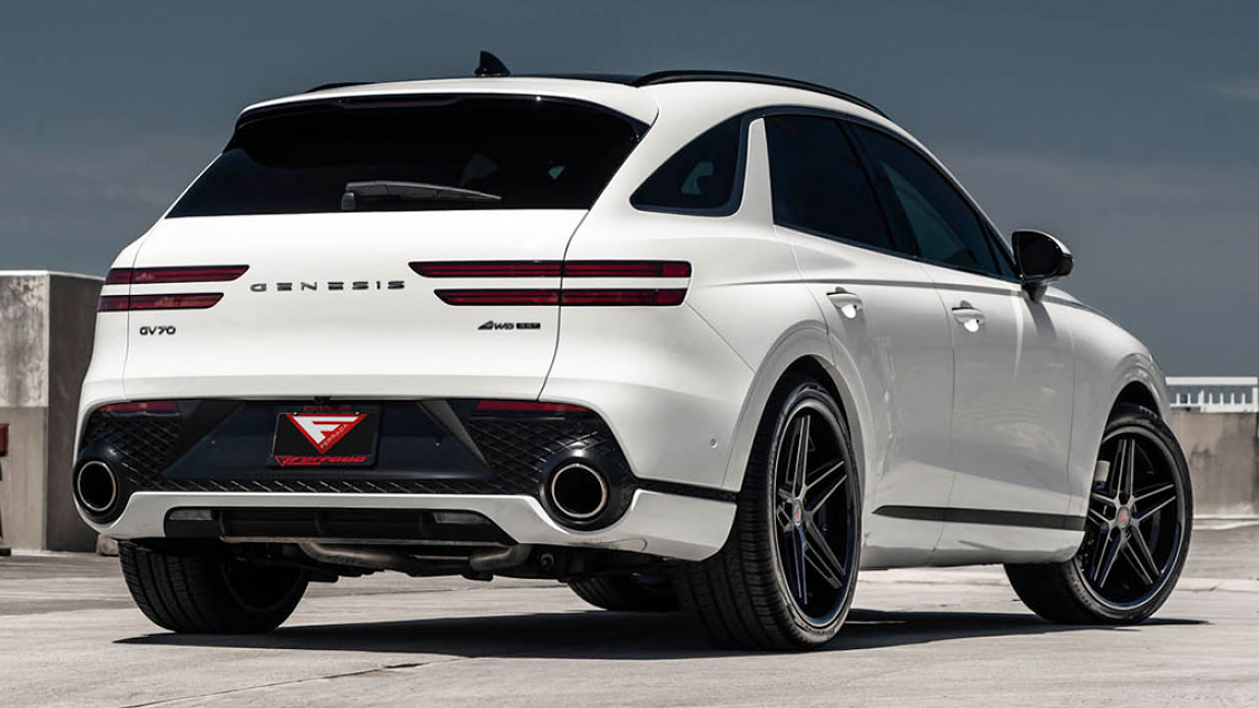 2022 Genesis GV70 on 22" Ferrada Wheels CM1 Matte Black with Gloss ...