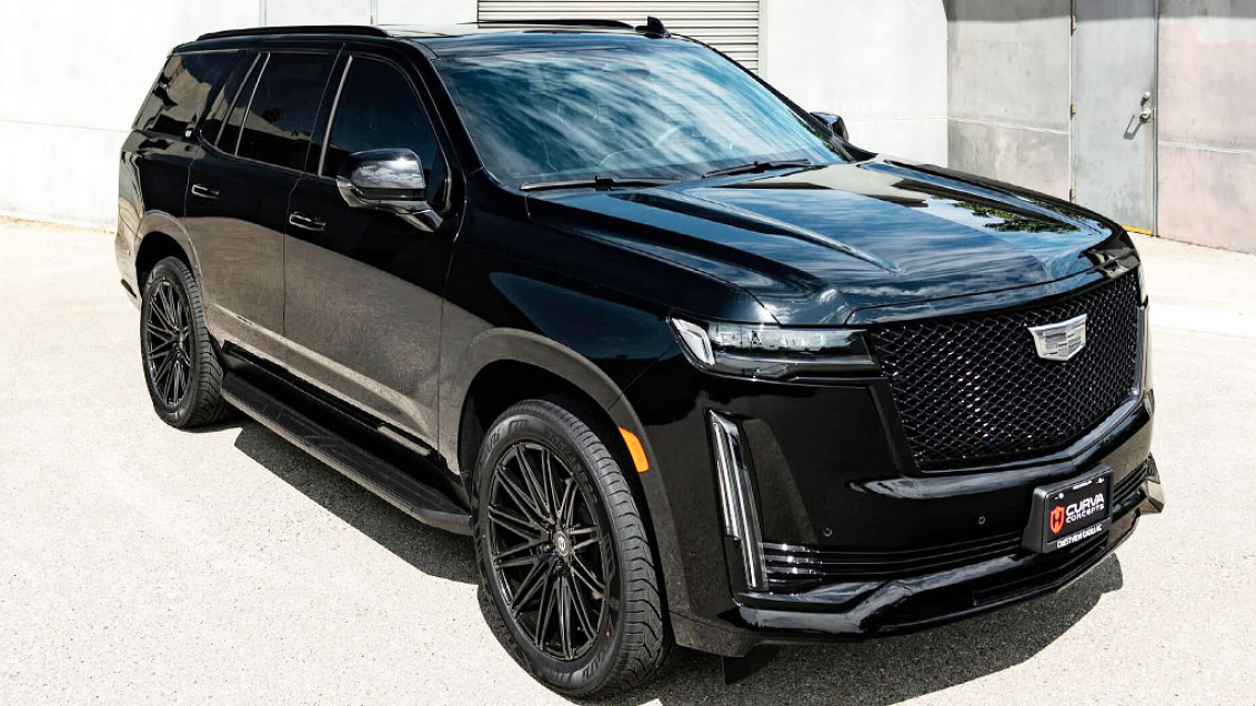 2021 Cadillac Escalade on 22" Curva Wheels C48 Gloss Black | Gallery ...