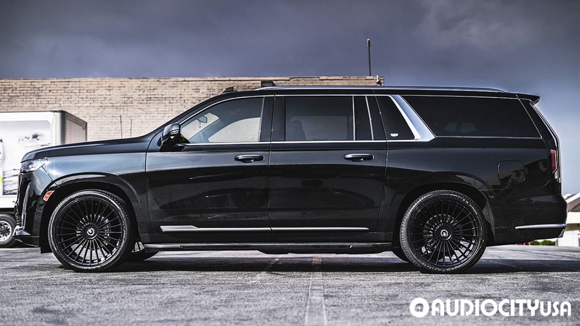 2022 Cadillac Escalade on 24" Road Force Wheels RF22 Gloss Black | Gallery | AudioCityUSA