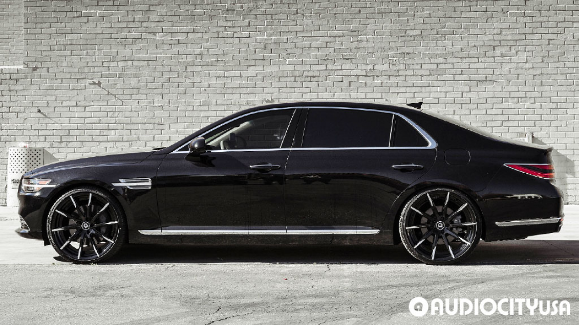 2020 Genesis G90 on 22" Lexani Wheels CSS-15 Gloss Black with Machined ...