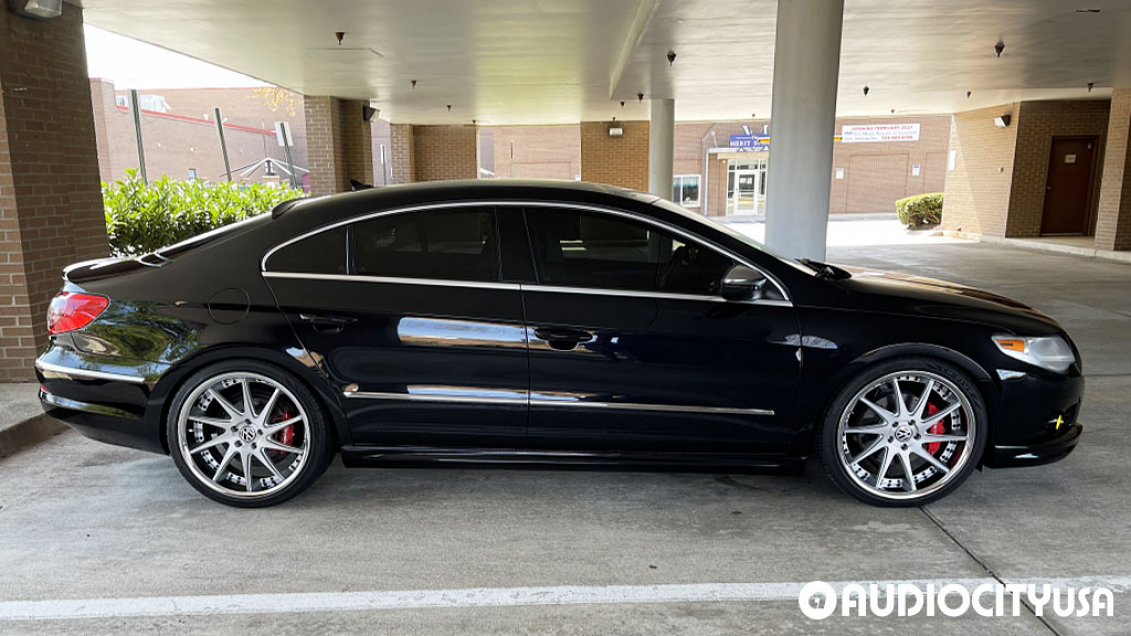 2011 Volkswagen CC on 20" Azad Wheels AZ23 Silver Machined with Chrome ...