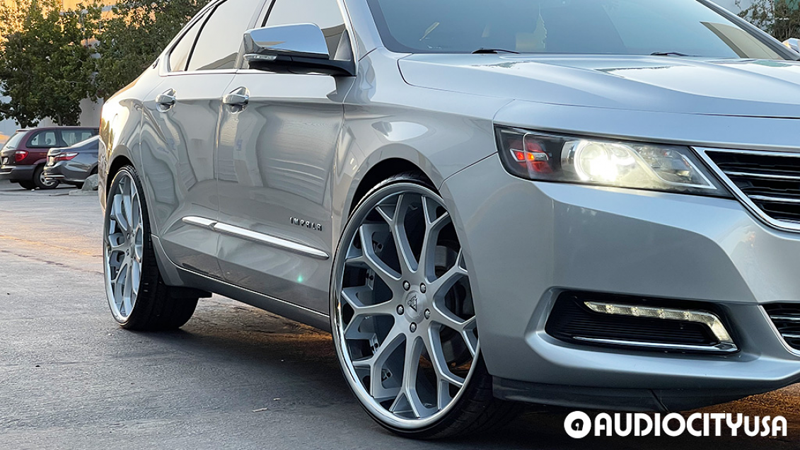 2018 Chevrolet Impala on 24" Azad Wheels AZ99 Silver with Chrome SS Lip ...