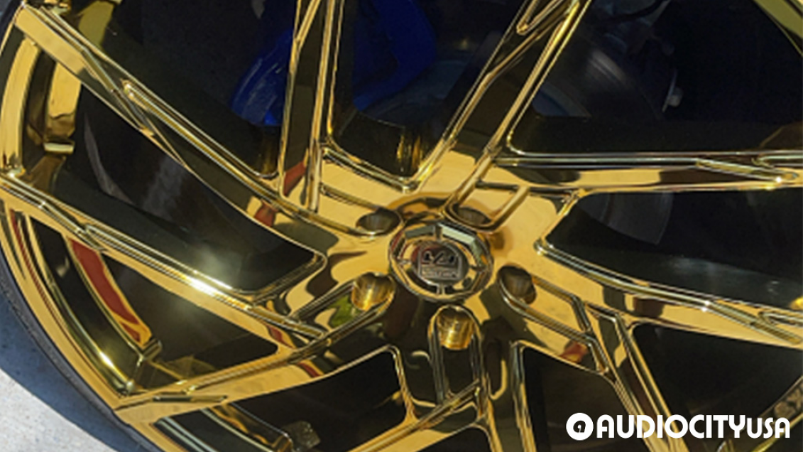 2017 Ford Mustang on 24" Lexani Wheels Senna Custom Gold Plating over ...