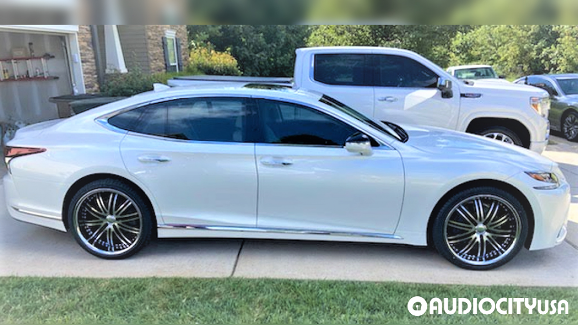 2020 Lexus LS Series on 22" XIX Wheels X23 Black Machine with SS Lip ...