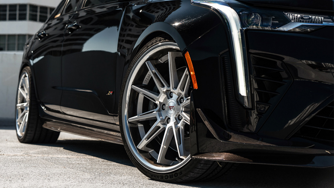 2022 Cadillac CT4-V on 20" Ferrada Wheels CM2 Silver Machined with ...