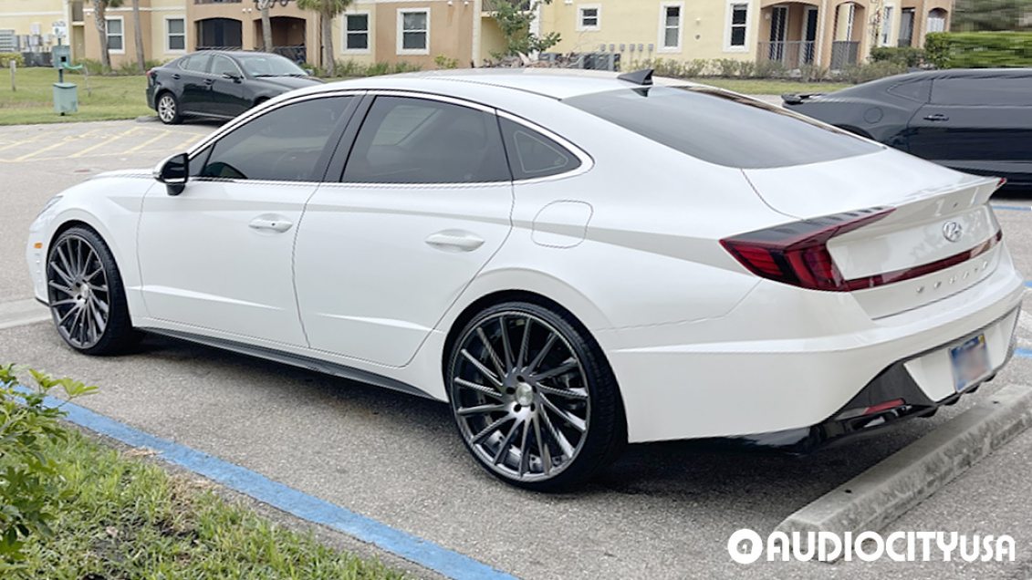 2021 Hyundai Sonata on 22" Road Force Wheels RF16 Gunmetal Machined Face with Dark Tint ...