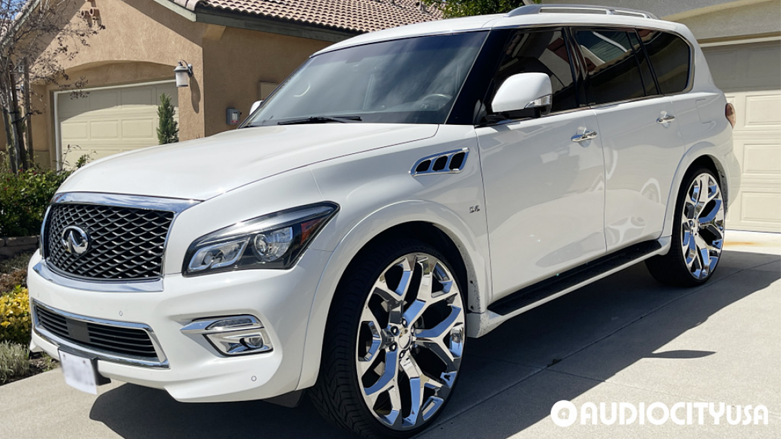 2017 Infiniti QX80 on 28" Strada Wheels Snowflake Chrome | Gallery ...