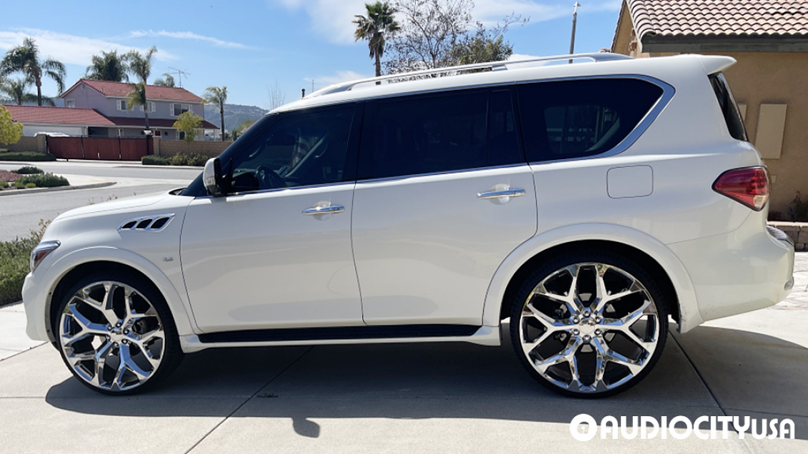 2017 Infiniti QX80 on 28" Strada Wheels Snowflake Chrome | Gallery ...