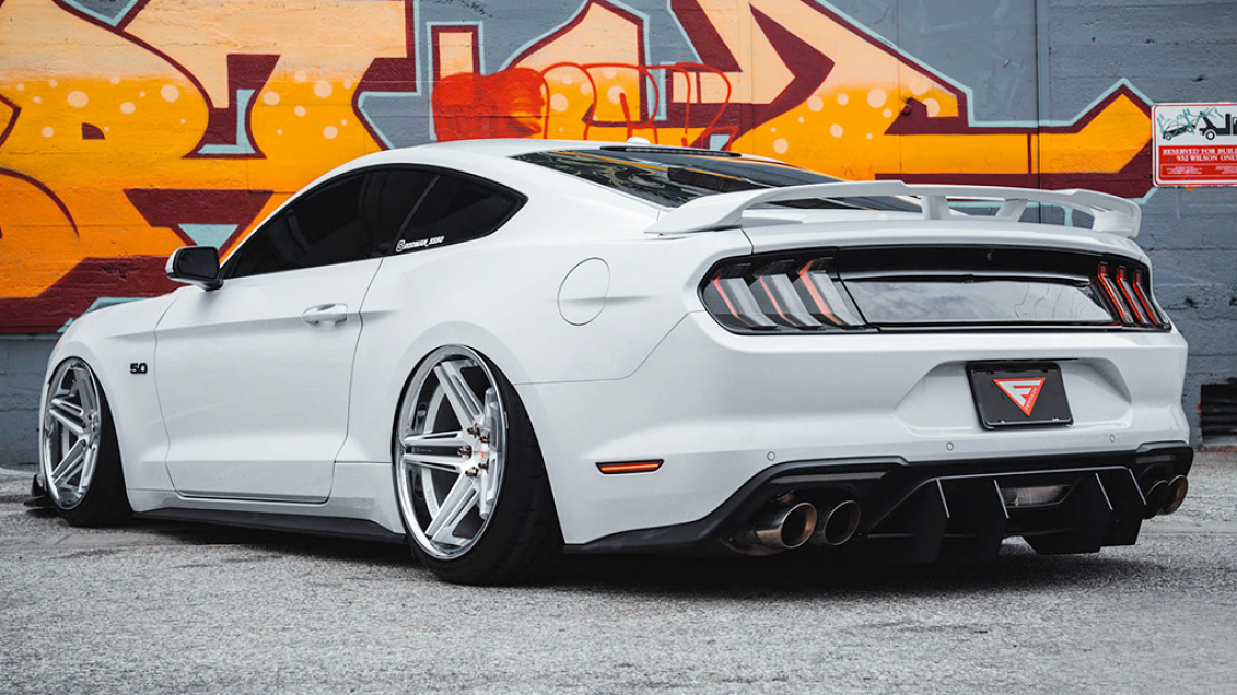 2020 Ford Mustang on 20" Ferrada Wheels CM1 Silver Machined with Chrome ...