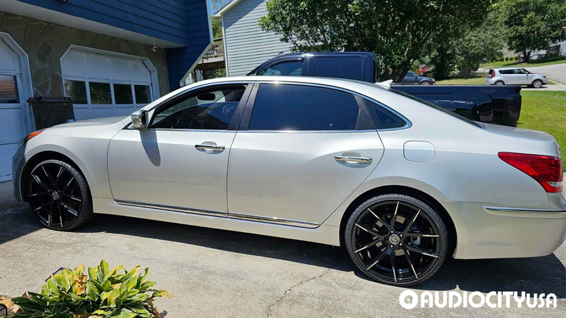 2011 Hyundai Equus on 22" Lexani Wheels Stuttgart Black with Machined ...