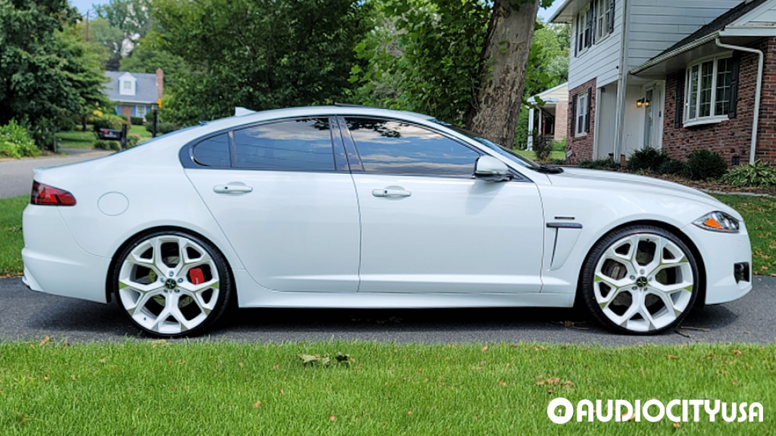 2015 Jaguar XF on 22" Xcess Wheels X05 5 Flake White Machined | Gallery ...