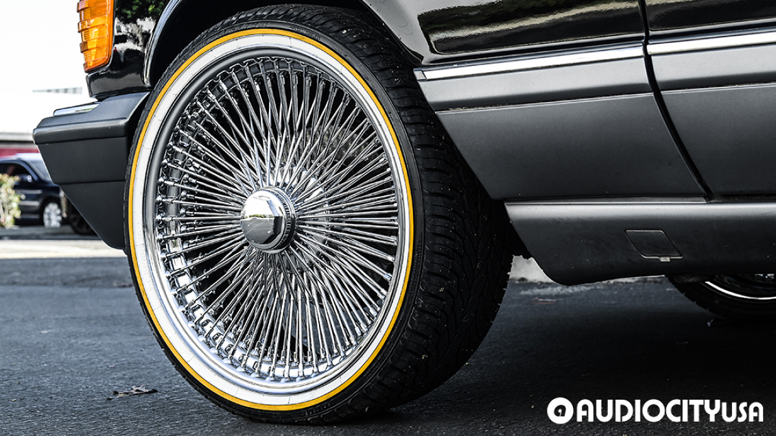 1991 Mercedes-Benz S-Class on 20" LA Wire Wheels FWD 150-Spoke Straight ...