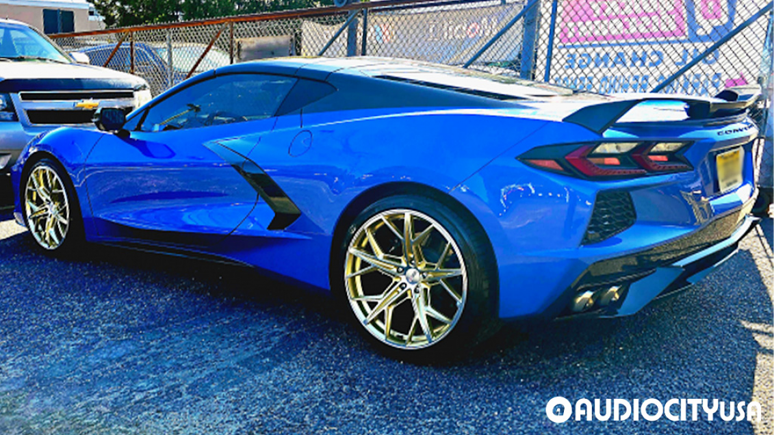 2021 Chevrolet Corvette on 20" Cray Wheels Hammerhead Gloss Gold with ...