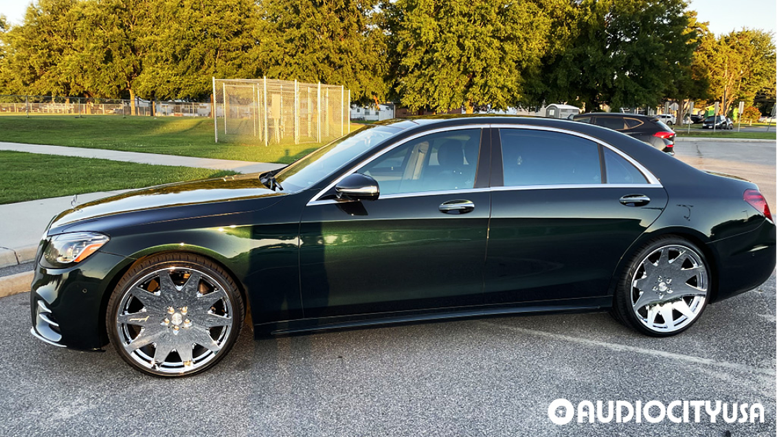2018 Mercedes-Benz S-Class on 22" MRR Wheels HR3 Silver Machined with Custom Chrome Face ...