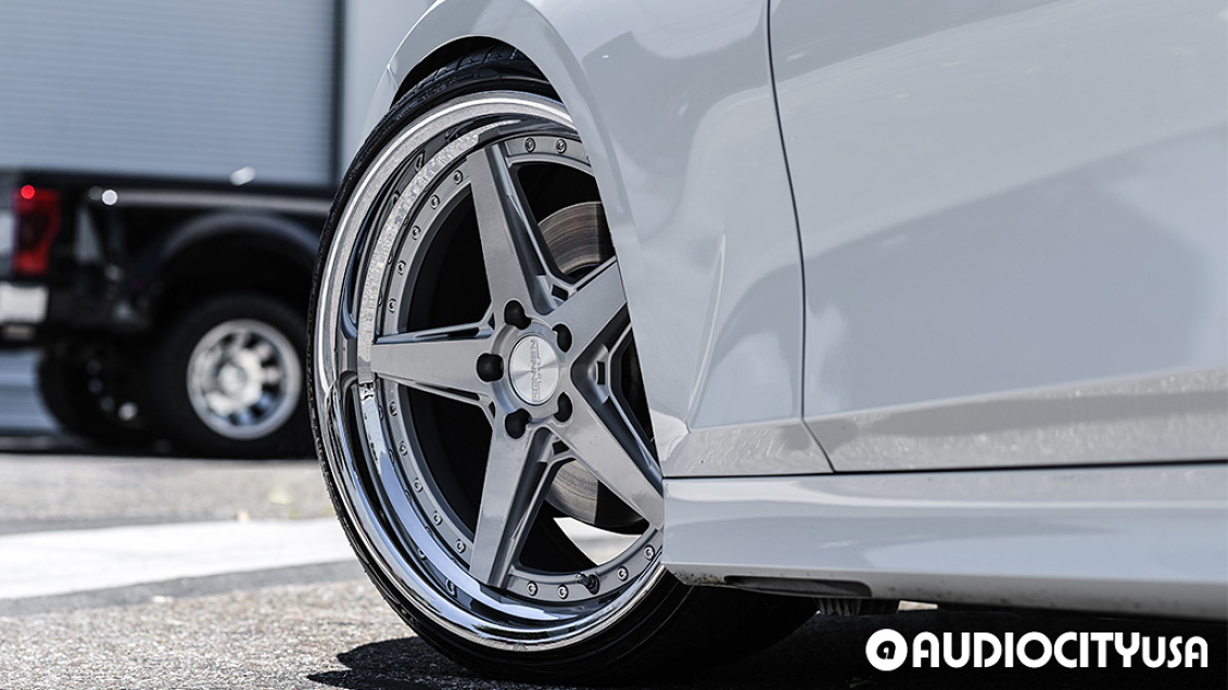 2019 BMW 3 Series on 20" Rennen Wheels CSL 7 Silver with Chrome Lip ...