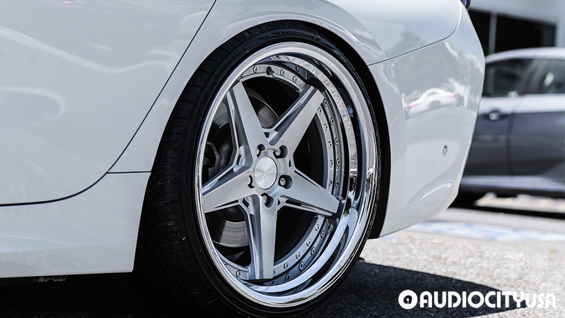 2019 BMW 3 Series on 20" Rennen Wheels CSL 7 Silver with Chrome Lip ...