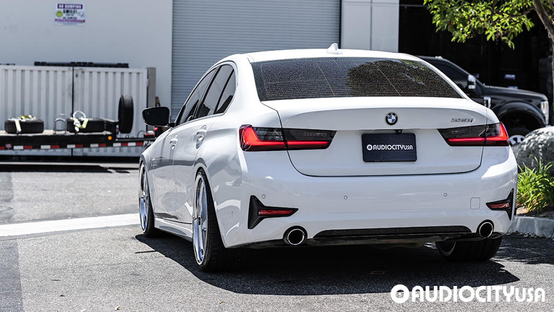 2019 BMW 3 Series on 20" Rennen Wheels CSL 7 Silver with Chrome Lip ...