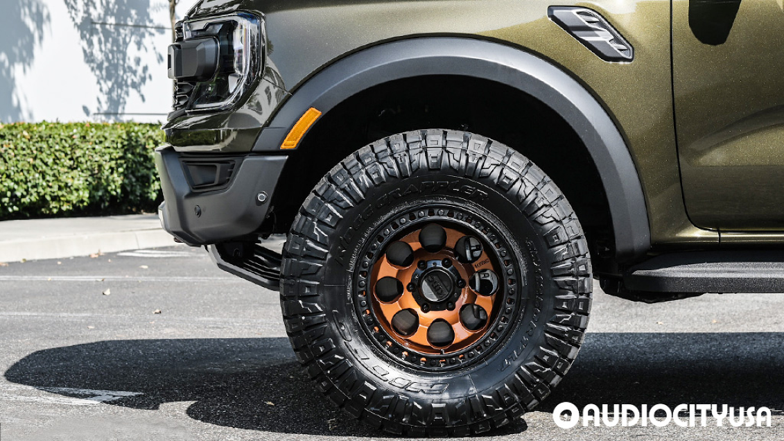 2024 Ford Ranger on 17" KMC Wheels KM550 Riot SBL Custom Root Beer ...