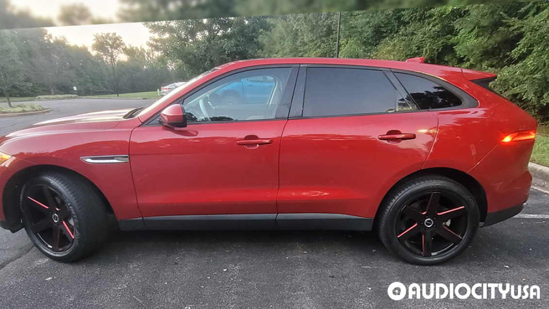 2018 Jaguar F-Pace on 20" Strada Wheels Coda Gloss Black Milled Edge ...
