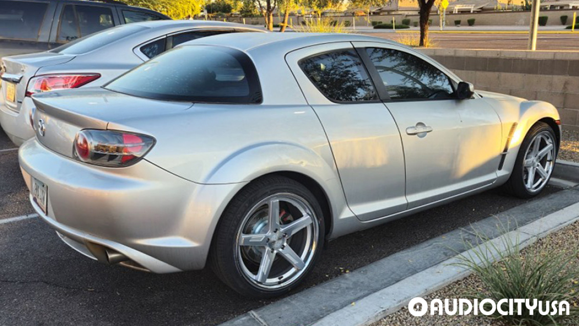 2004 Mazda RX-8 on 19" Vertini Wheels RFS1.7 Silver Machined with ...