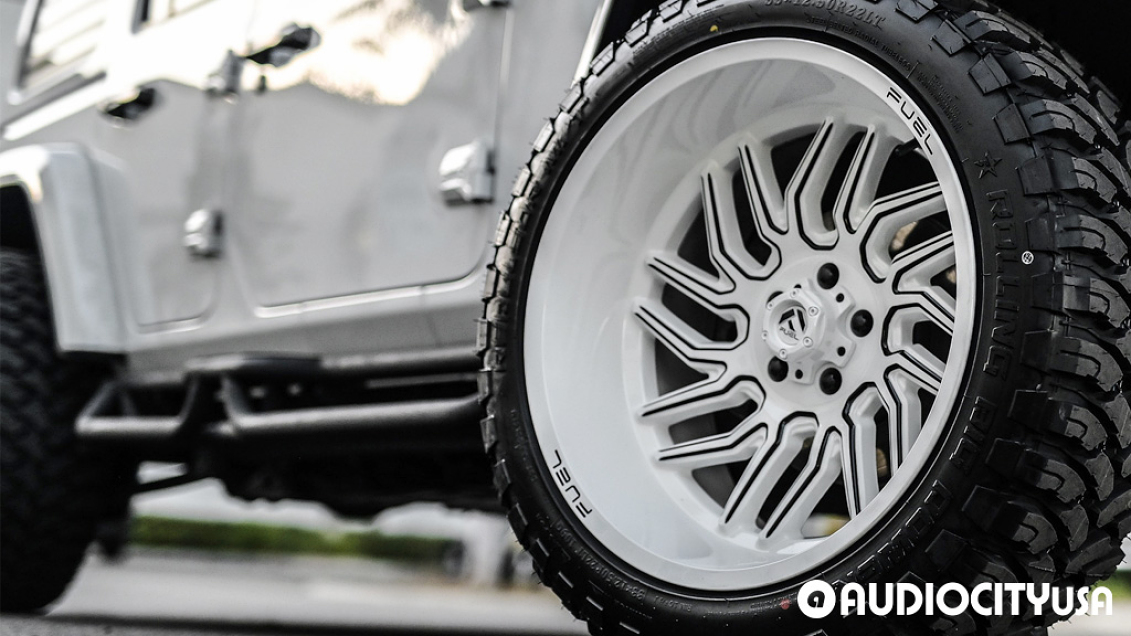 2023 Jeep Wrangler on 22" Fuel Wheels D807 Hurricane Custom White with Black Milled | Gallery ...