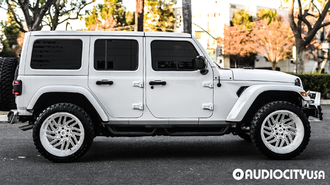 2023 Jeep Wrangler on 22" Fuel Wheels D807 Hurricane Custom White with Black Milled | Gallery ...