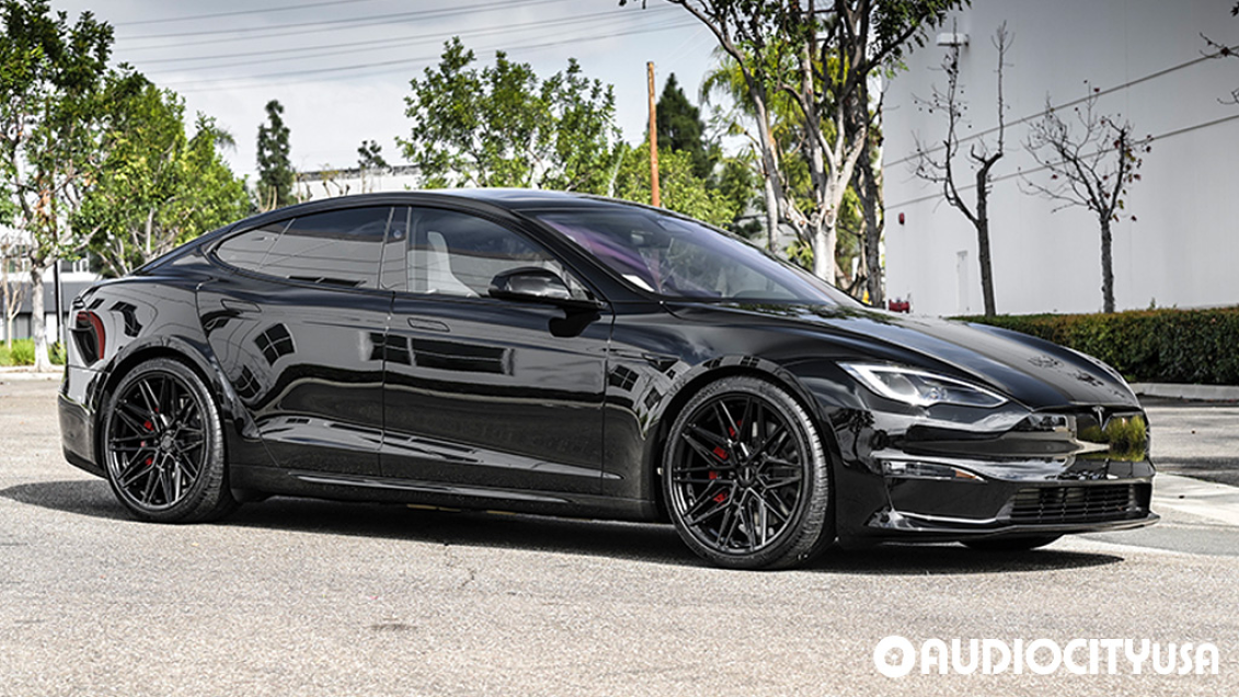 2025 Tesla Model S on 21" Vossen Wheels HF-7 Custom Gloss Black ...
