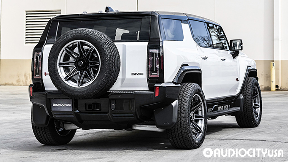 2025 GMC Hummer EV on 22" Fuel Wheels FC401 Brawl Gloss Black with ...