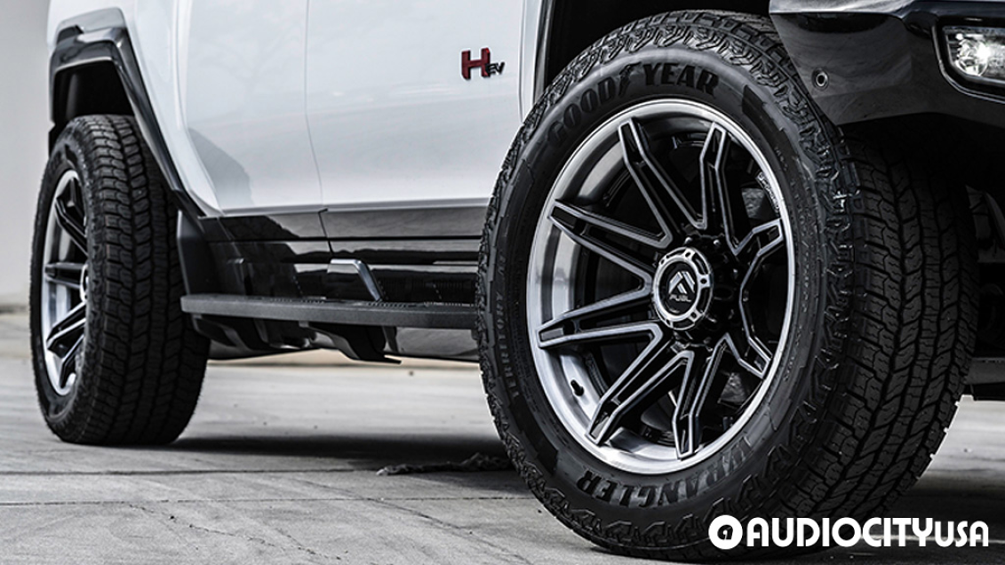 2025 GMC Hummer EV on 22" Fuel Wheels FC401 Brawl Gloss Black with ...