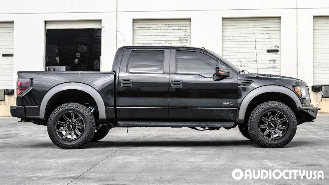2011 Ford F-150 on 20" Off Road Monster Wheels M25 Gloss Black Milled ...