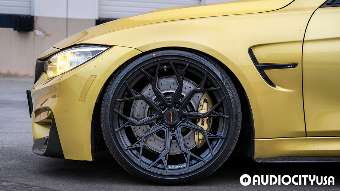 2016 BMW M3 on 20" Stance Wheels SF10 Matte Black | Gallery | AudioCityUSA