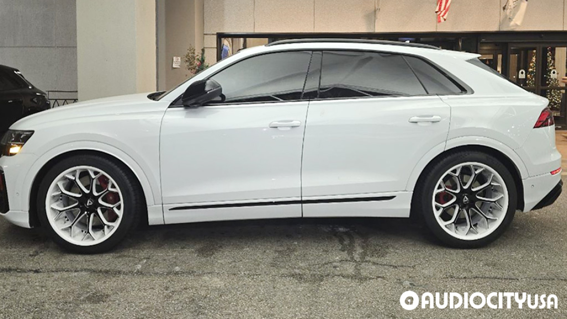 2024 Audi SQ8 on 22" Azad Wheels AZ99 Custom White with Gloss Black ...