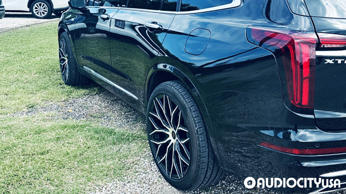 2022 Cadillac XT6 on 22" Cavallo Wheels CLV-37 Gloss Black Machined ...
