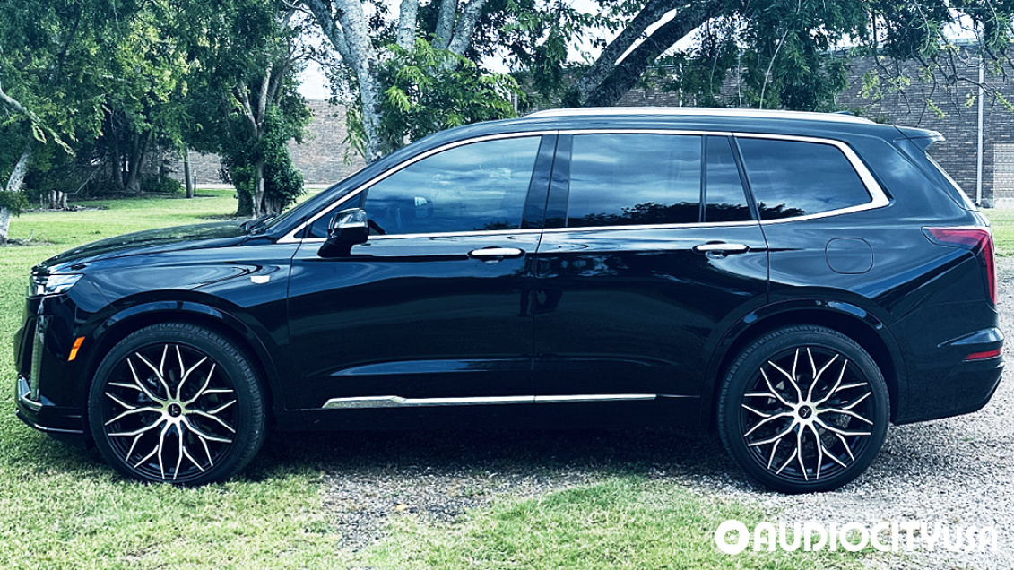 2022 Cadillac XT6 on 22" Cavallo Wheels CLV-37 Gloss Black Machined ...