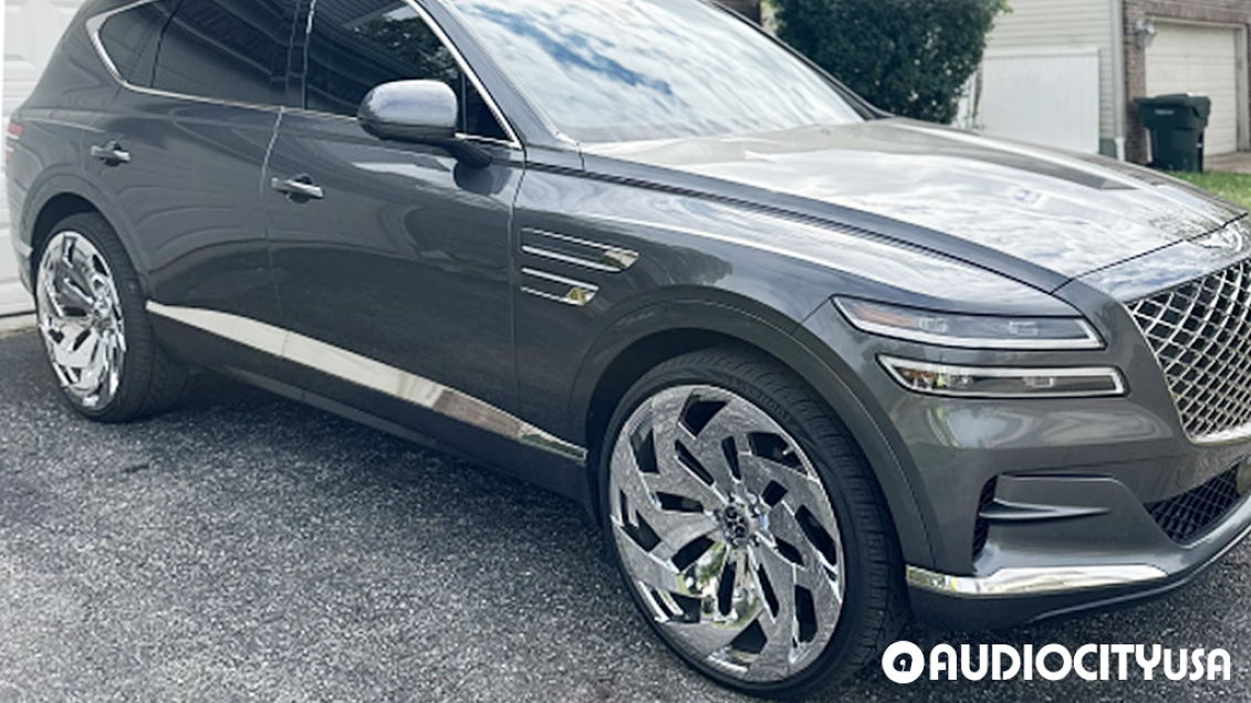 2021 Genesis GV80 on 24" Xcess Wheels X04 Chrome | Gallery | AudioCityUSA