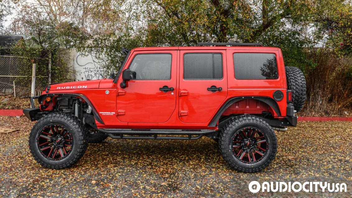2013 Jeep Wrangler on 20" Moto Metal Wheels MO978 Black with Red ...