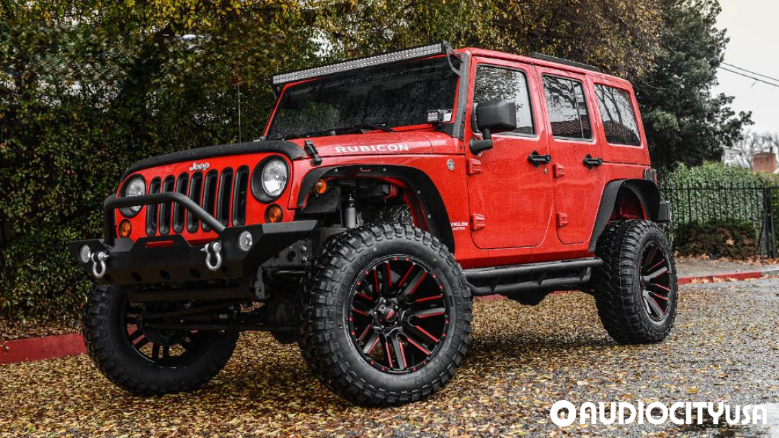 2013 Jeep Wrangler on 20" Moto Metal Wheels MO978 Black with Red ...
