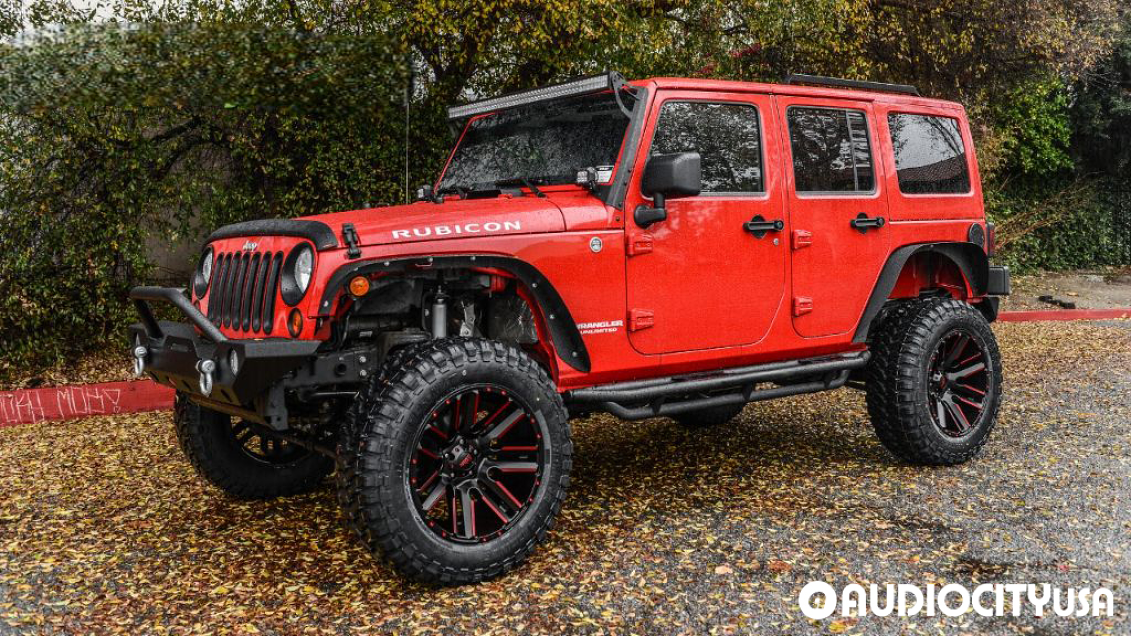 2013 Jeep Wrangler on 20" Moto Metal Wheels MO978 Black with Red ...