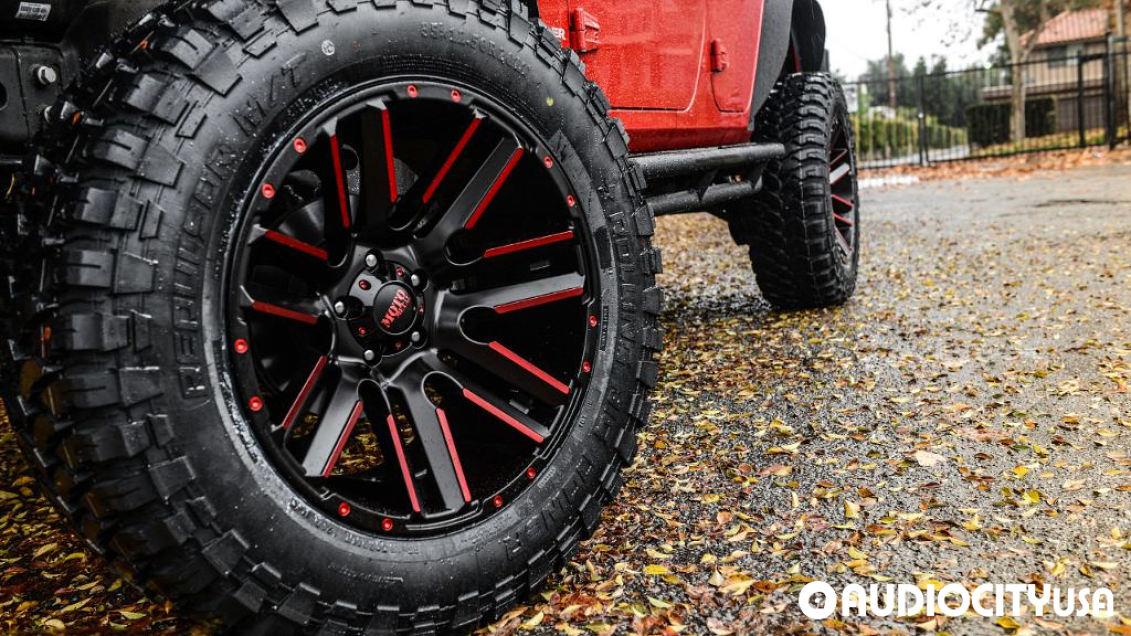2013 Jeep Wrangler on 20" Moto Metal Wheels MO978 Black with Red ...