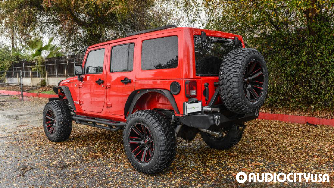 2013 Jeep Wrangler on 20" Moto Metal Wheels MO978 Black with Red ...