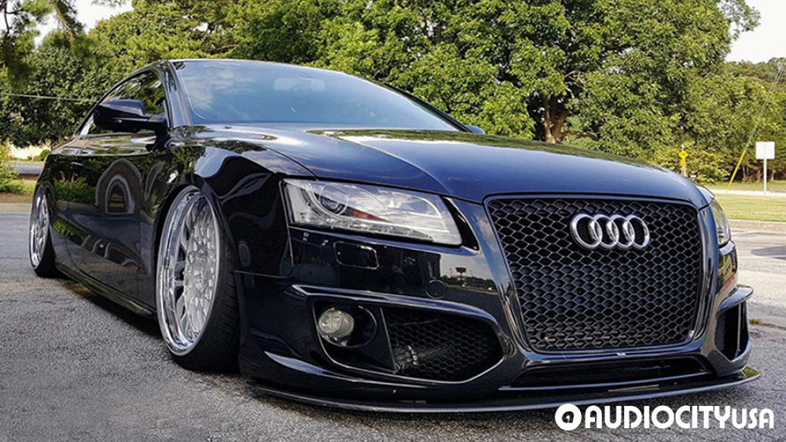 2011 Audi A5 on 20" Rennen Wheels CSL 5 Silver with Chrome Step Lip ...