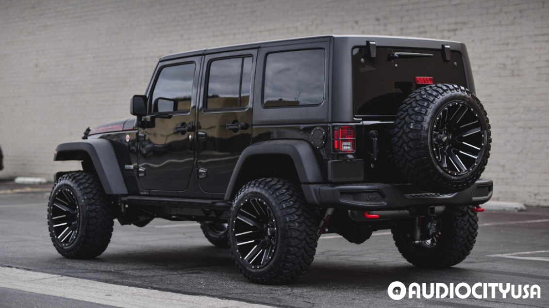 2017 Jeep Wrangler on 20" Moto Metal Wheels MO978 Razor Black Machined ...