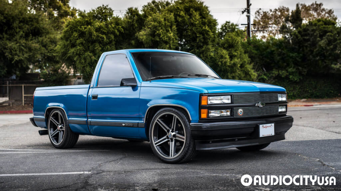 1989 Chevrolet C1500 on 22" IROC Wheels Replica Black Machined ...