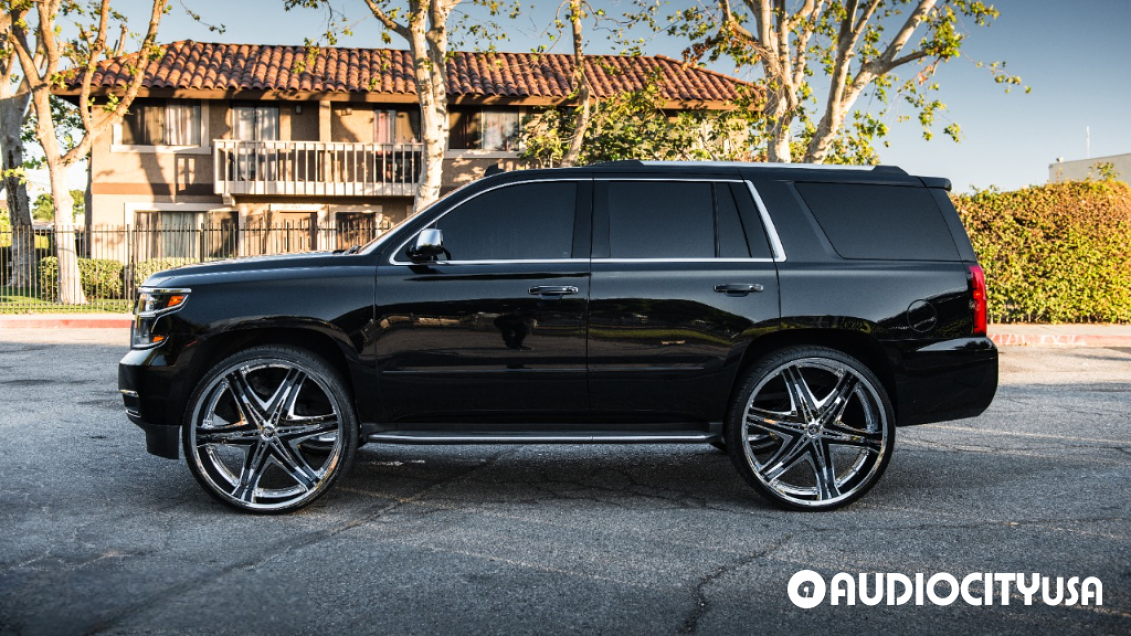2017 Chevrolet Tahoe 2WD on 30" Diablo Wheels Elite Chrome with Black ...
